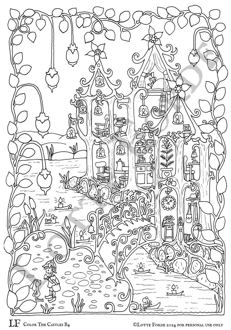 Lotte Forde - Color the Castles Coloring Book - 5 Page PDF Bundle 4 - Etsy