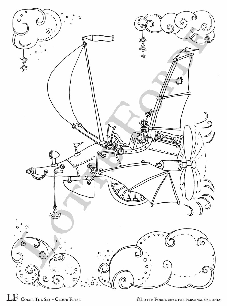 Lotte Forde Color the Sky Coloring Book Page 45 - Cloud Flyer - PDF ...