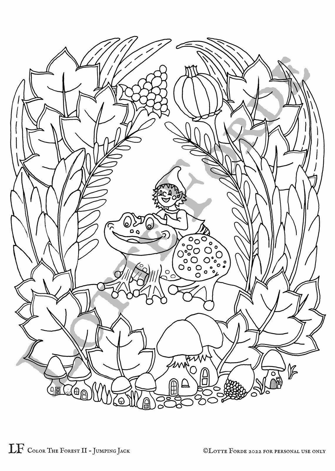 Lotte Forde Color the Forest Coloring Book Series Jumping Jack PDF ...