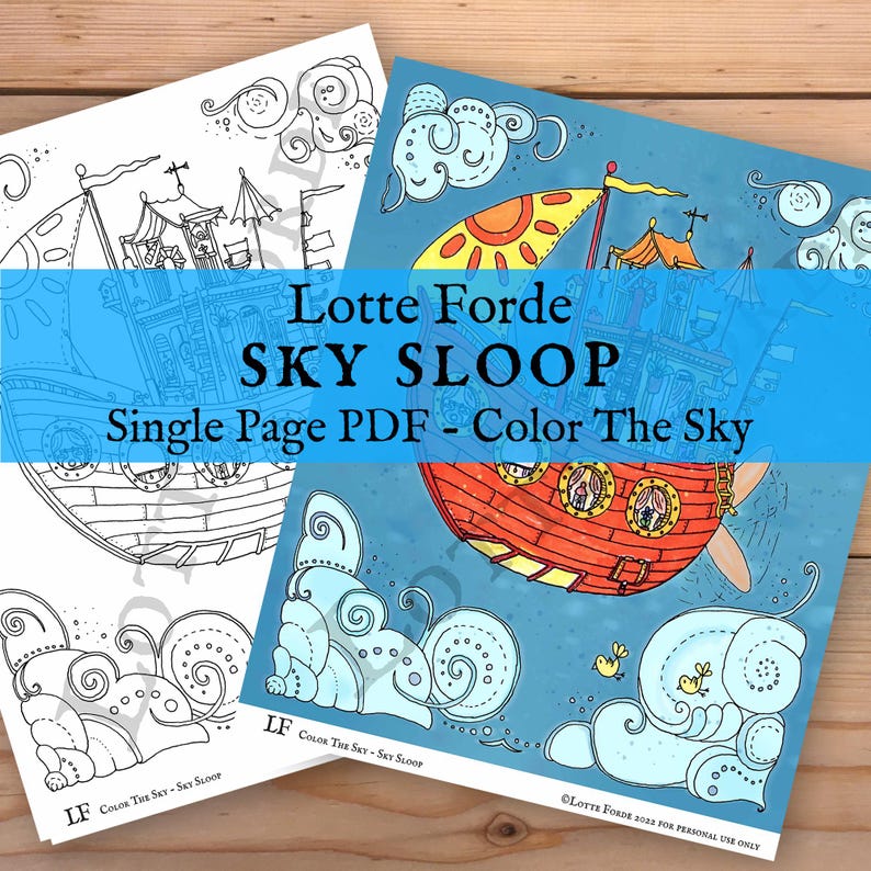 Lotte Forde Color the Sky Coloring Book Page 13 - Sky Sloop - PDF ...
