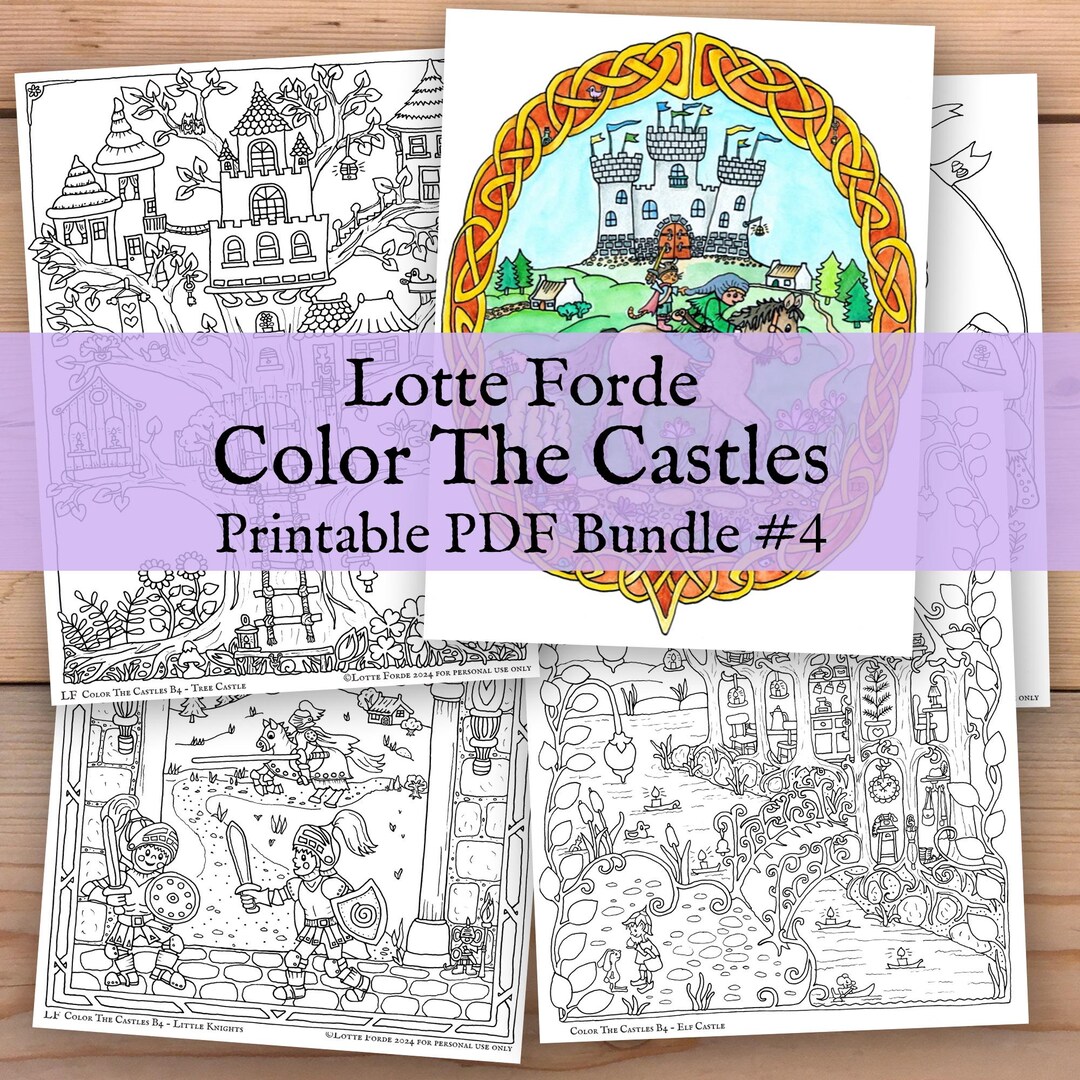 Lotte Forde - Color the Castles Coloring Book - 5 Page PDF Bundle 4 ...