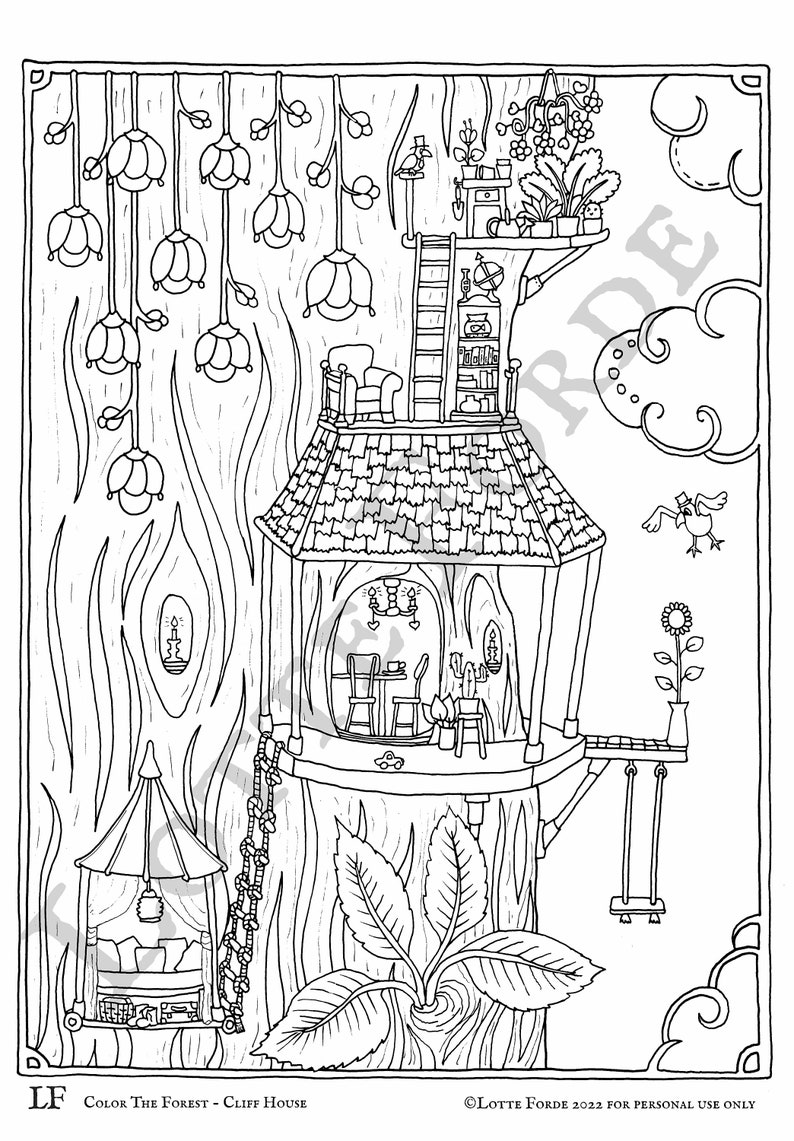 Lotte Forde Color the Forest Vol.2 Page 21 - Cliff House - PDF Download ...
