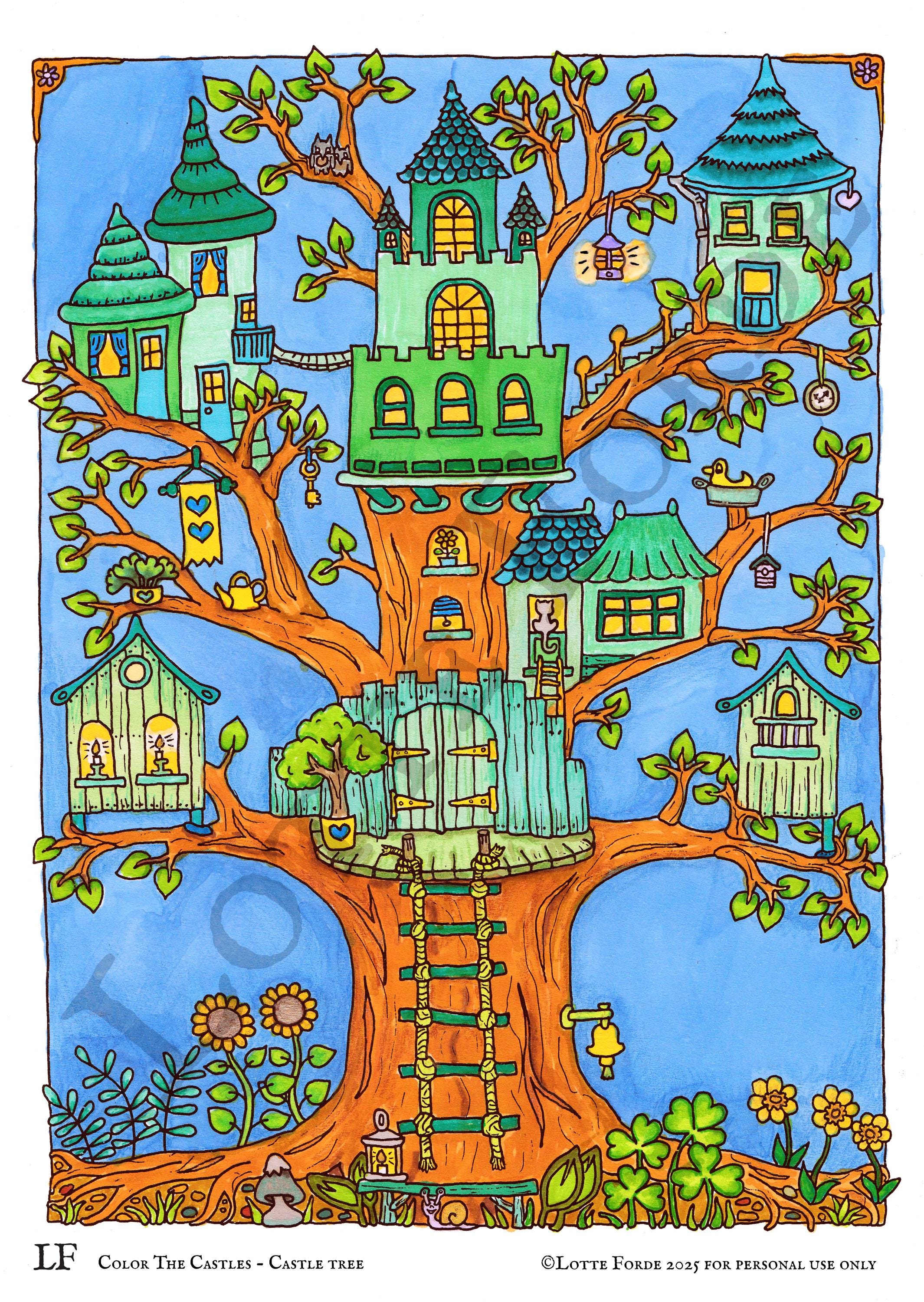 Lotte Forde Color the Castles - Castle Tree Page 21 From My Coloring ...