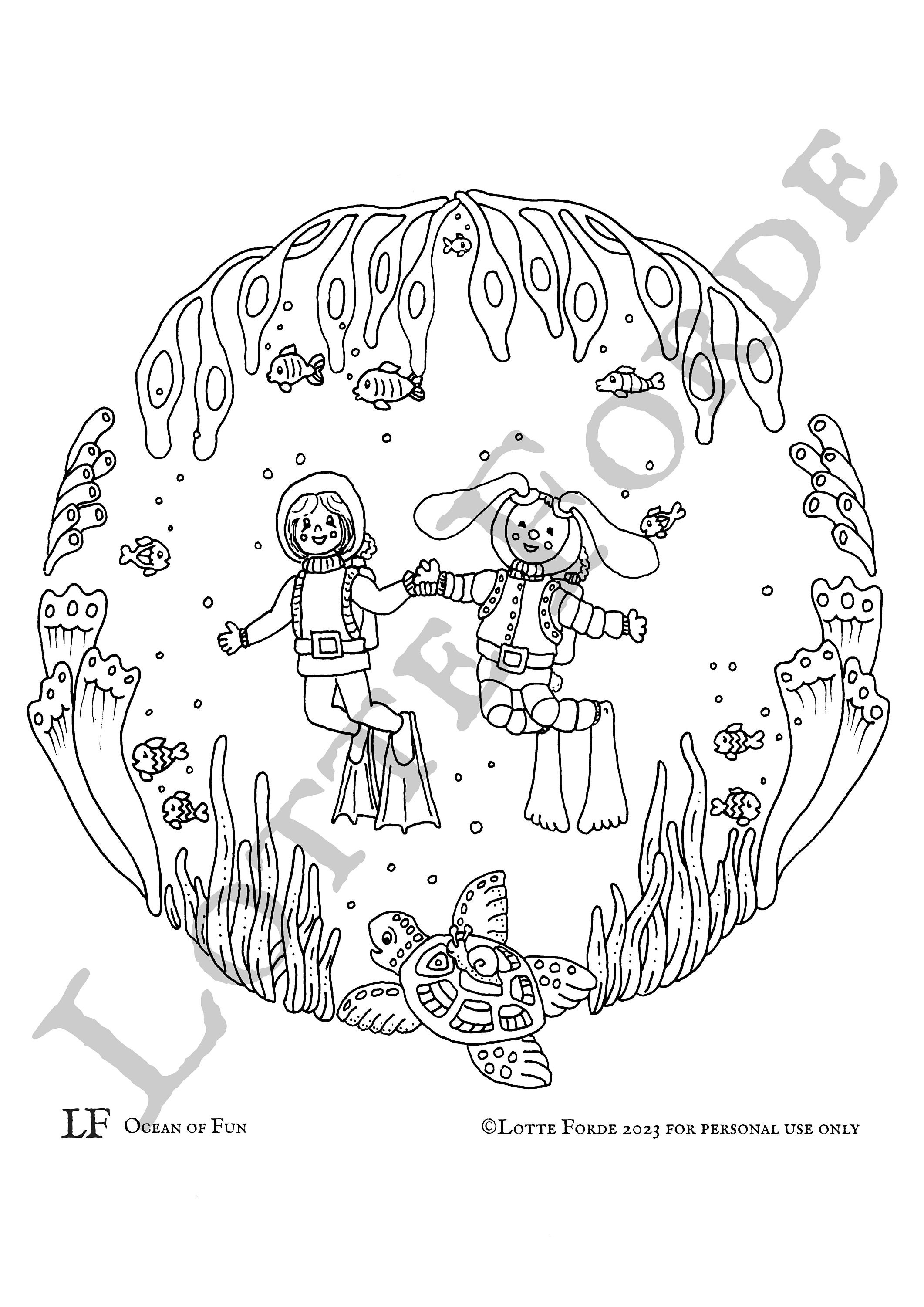 Lotte Forde Ocean of Fun Color the Ocean Coloring Book Bonus ...