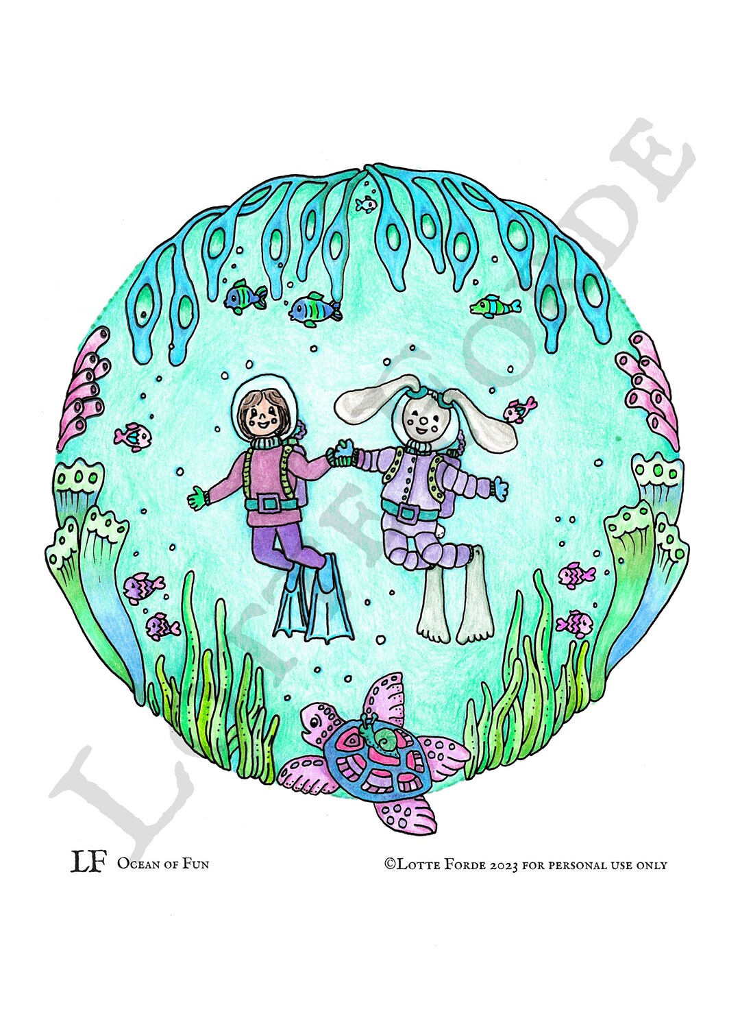 Lotte Forde Ocean of Fun Color the Ocean Coloring Book Bonus ...