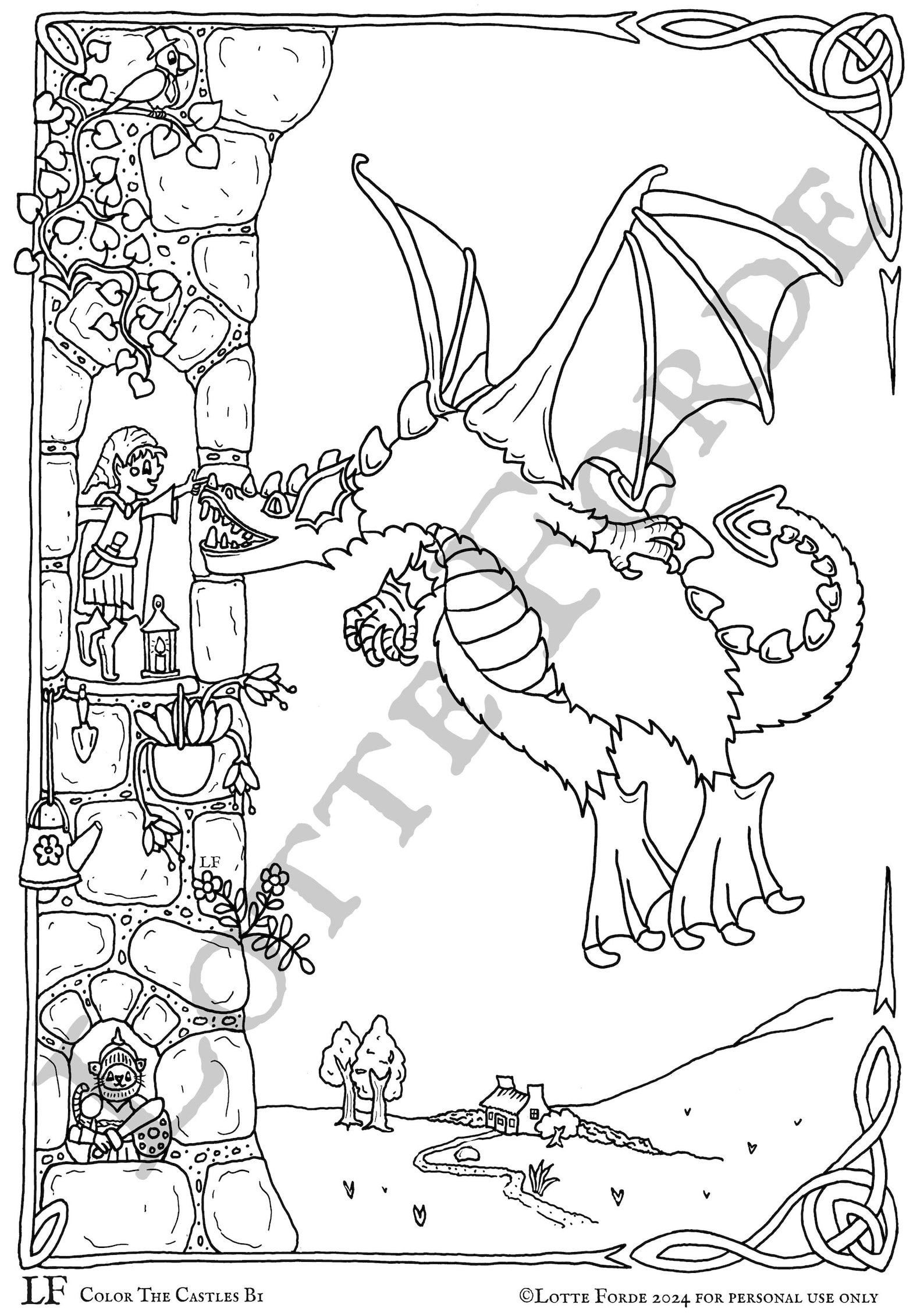Lotte Forde - Color the Castles Coloring Book - 5 Page PDF Bundle 1 - Etsy