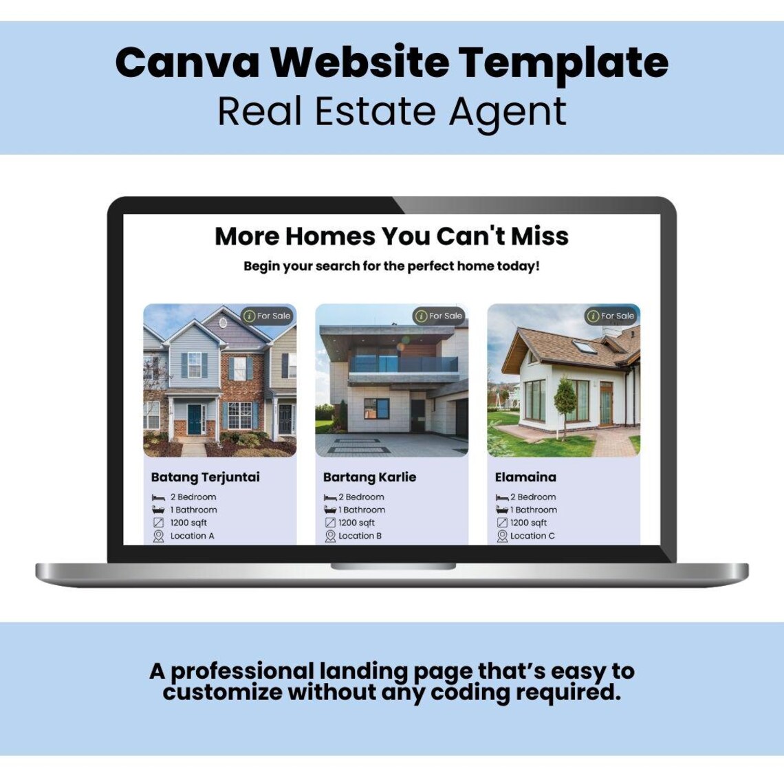 Canva Real Estate Website Template, Realtor Website Design, Sales Page ...
