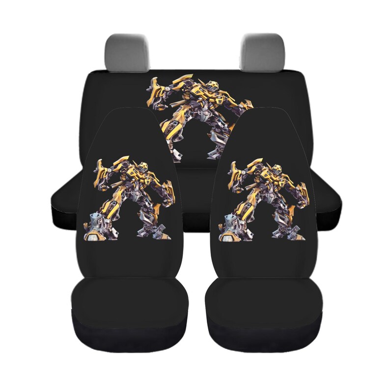 Bumblebee Car Seat Covers Full Set | Front & Rear Seat Protector ...