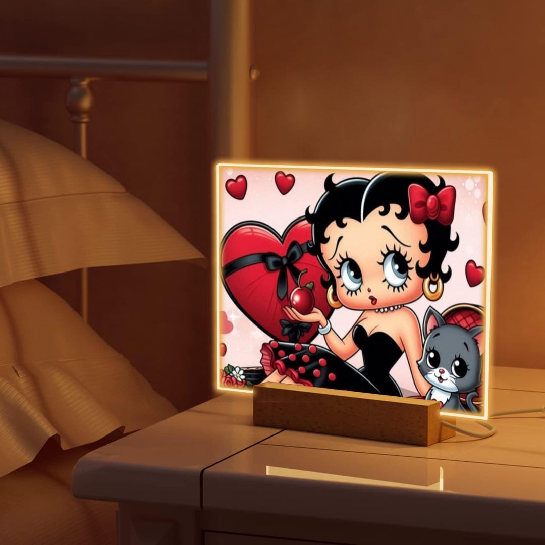 Betty Boop Acrylic Photo Frame Light Colorful Valentines Day - Etsy