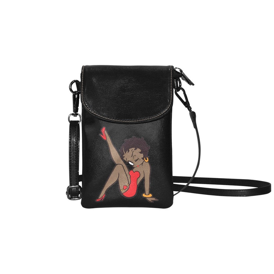Betty Boop Afro American Purse Shoulder Bag Pouch Leather Tote Zippered ...