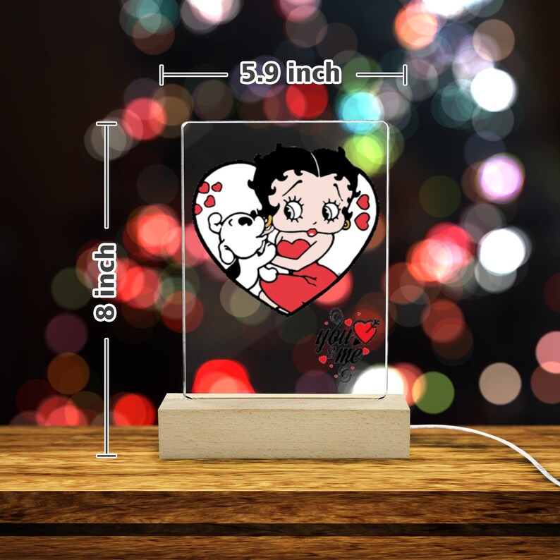 Betty Boop Acrylic Photo Frame Light Colorful Valentines Day Gift - Etsy