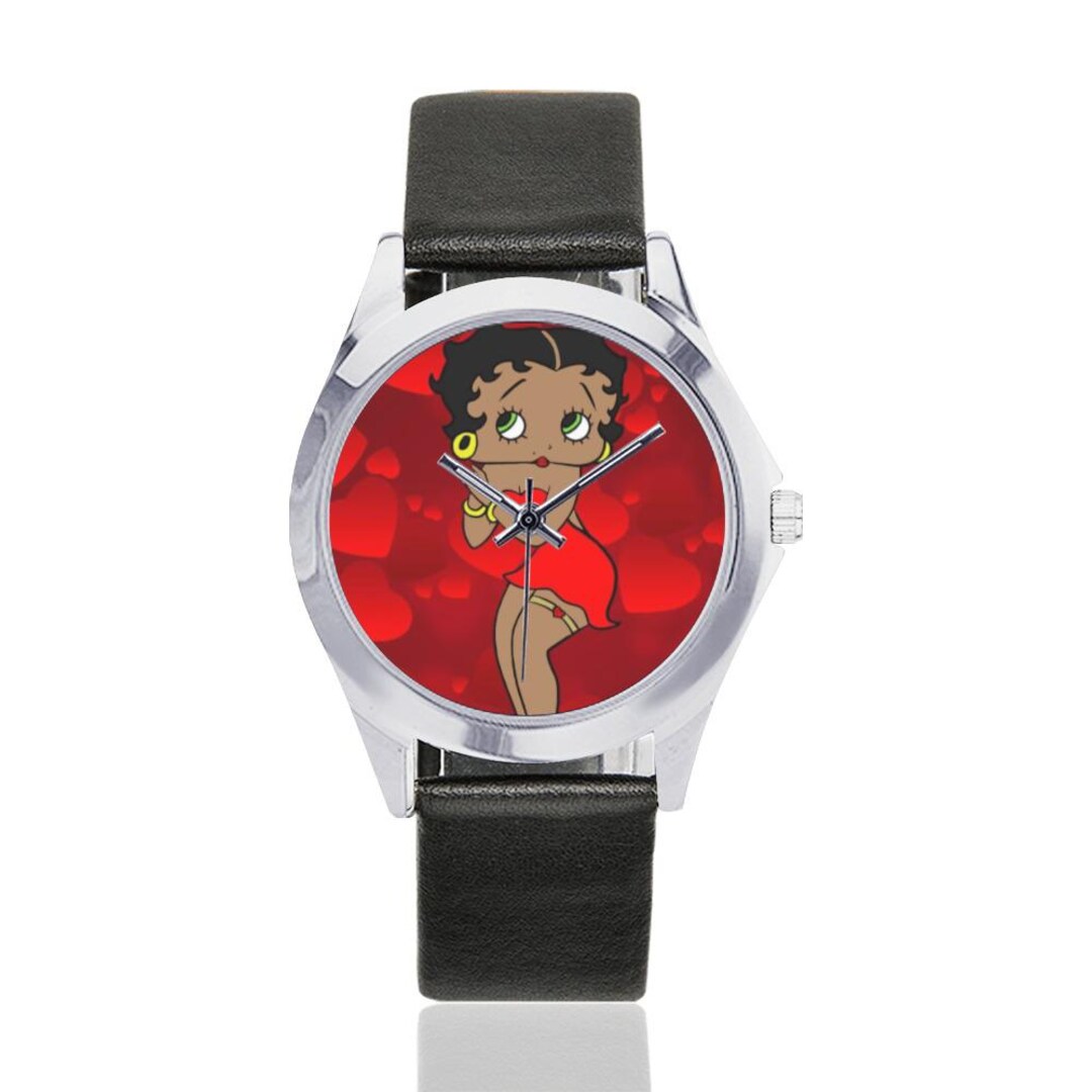 Betty Boop Black Watch Stainless Steel Pink Birthday Gifts for Her ...