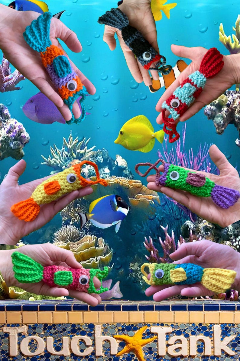 TWO LEFT Handmade Crochet Kitsch Fish Bag Charm Chapstick Holder - Etsy