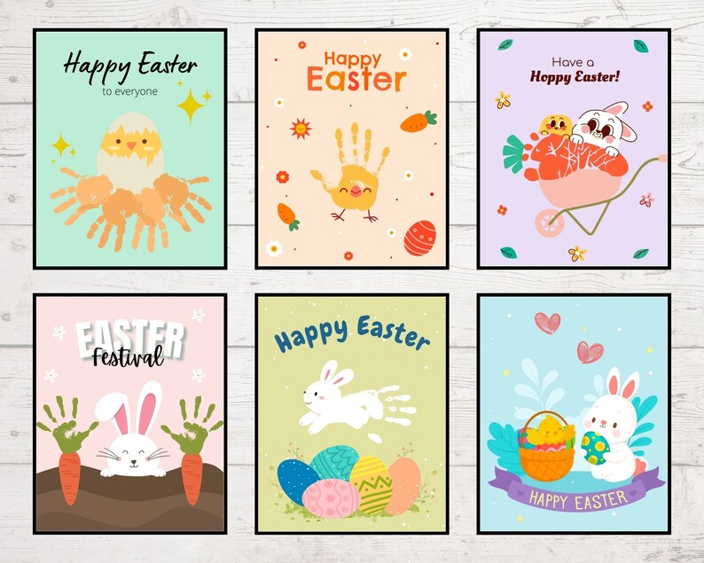 Easter Handprint Footprint Art Craft Bundle, Easter Bunny Chick Craft ...