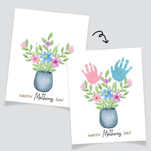 Mother's Day Flower Pot Handprint, Flower Handprint Art Craft, Mothers ...