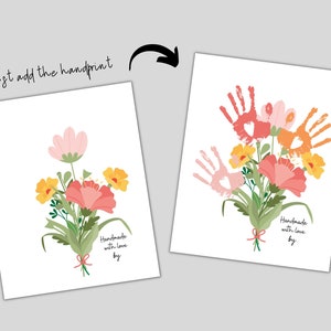 Bunch of Flowers Handprint, Mothers Day Handprint Craft, Hand Art Craft ...