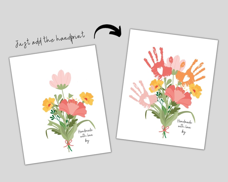 Bunch of Flowers Handprint, Mothers Day Handprint Craft, Hand Art Craft ...