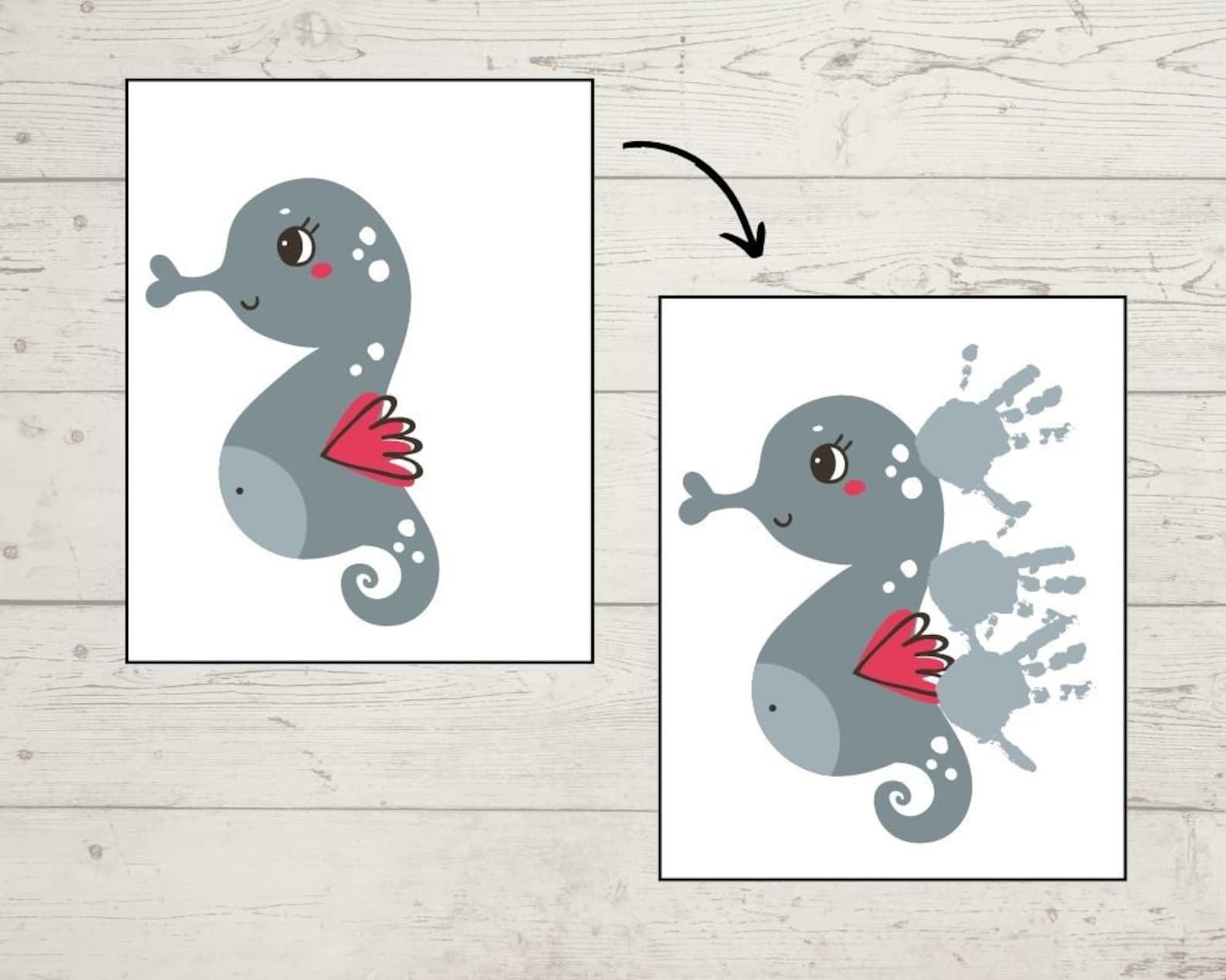 Sea Animals Handprint Craft Bundle, Printable Summer Handprint ...