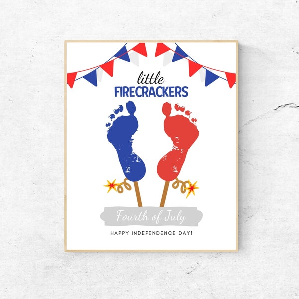 Fourth of July Footprint Art - Etsy