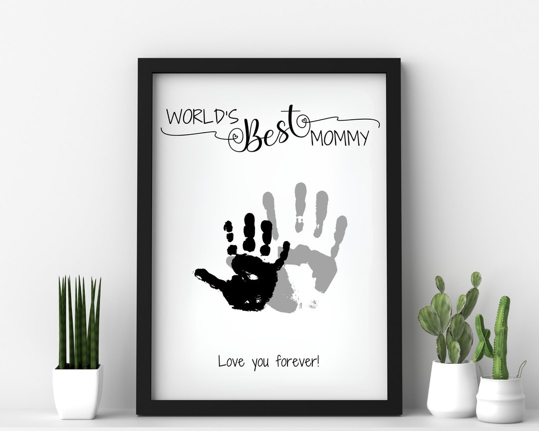 World's Best Mommy, Baby Handprint Craft, Hand Art Craft, Mom's ...