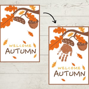 Bundle Autumn Handprint Art, Fall Season Printable Craft for Kid, Hello ...