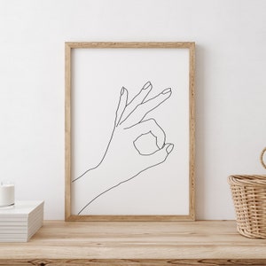 Ok Hand Line Art Hands Gesture Art Hands Art Line Drawing - Etsy