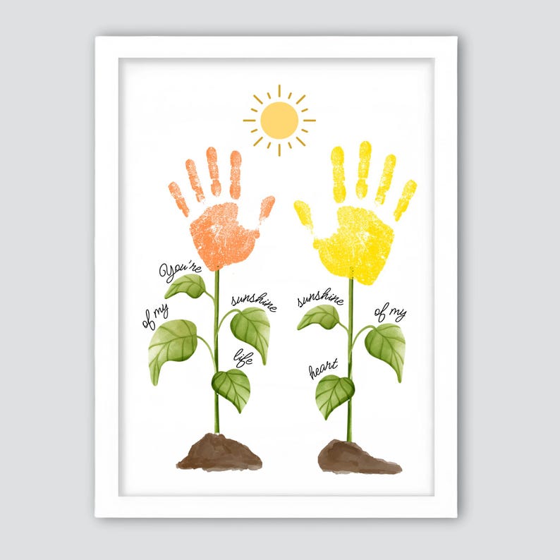 Mothers Day Sunflower Handprint, You're Sunshine of My Life Sunshine of ...