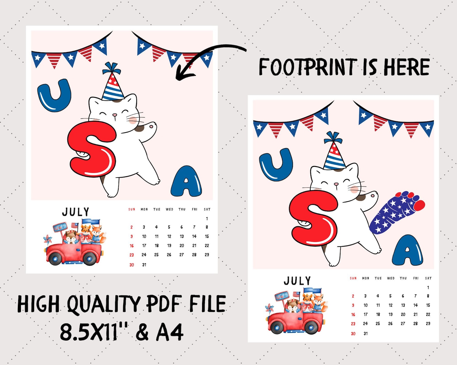 2023 Handprint/footprint Calendar, Handprint Craft, Footprint/handprint ...