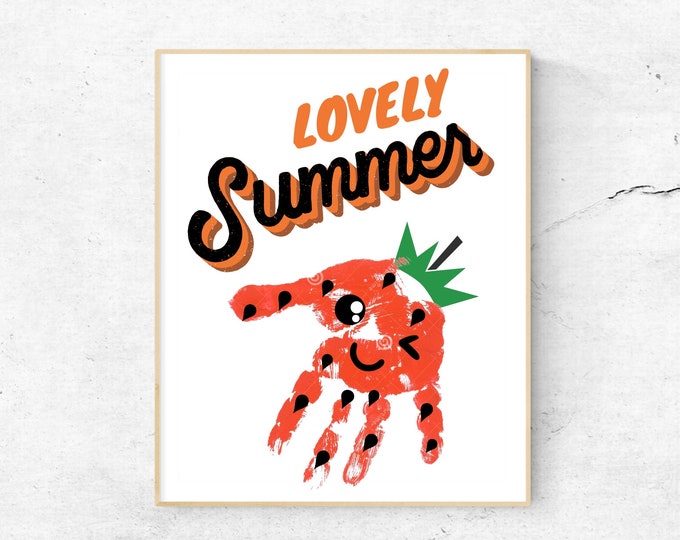 Handprint Sand Castle Craft, Printable Summer Handprint Art, End of ...