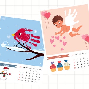 2025 DIY Handprint Calendar, Calendar Craft, Kids Activities Craft ...