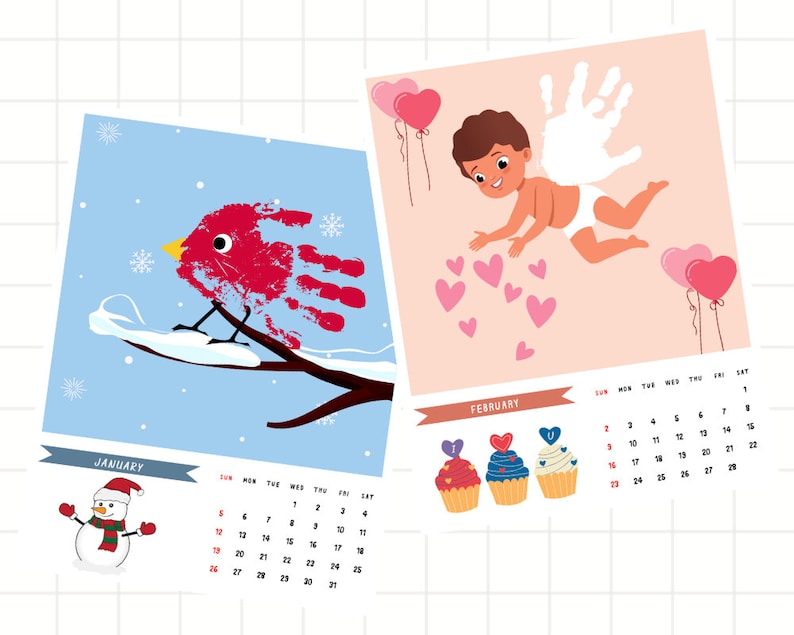 2025 DIY Handprint Calendar, Calendar Craft, Kids Activities Craft ...