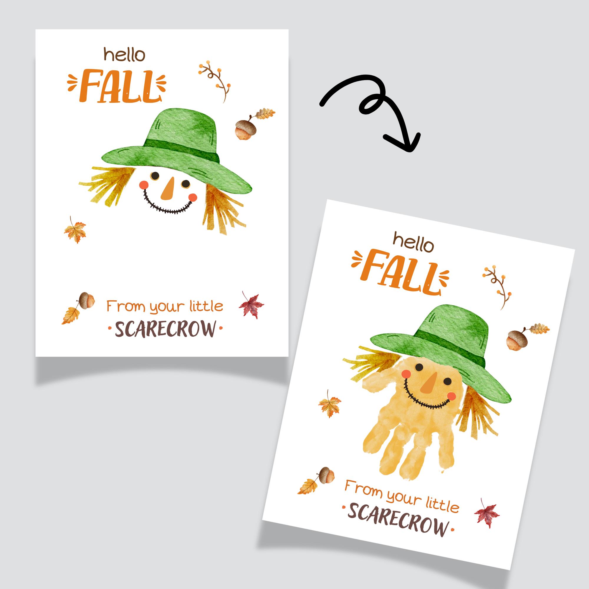 Hello Fall From Your Little Scarecrow, Scarecrow Face Handprint Craft ...