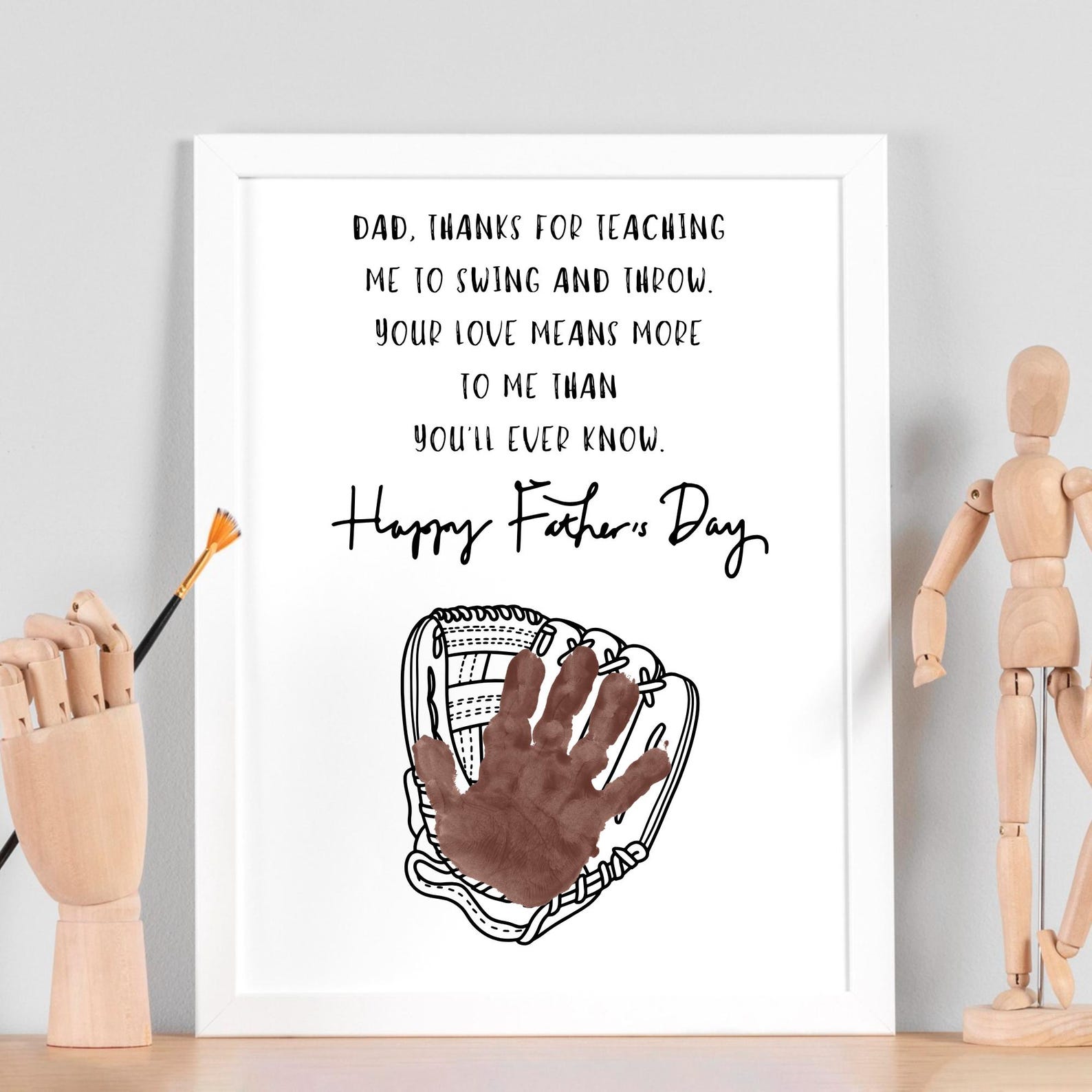 Fathers Day Poem Handprint Craft, Handprint Craft With Dad, Happy ...