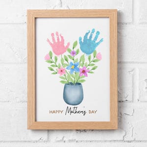 Mother's Day Flower Pot Handprint, Flower Handprint Art Craft, Mothers ...