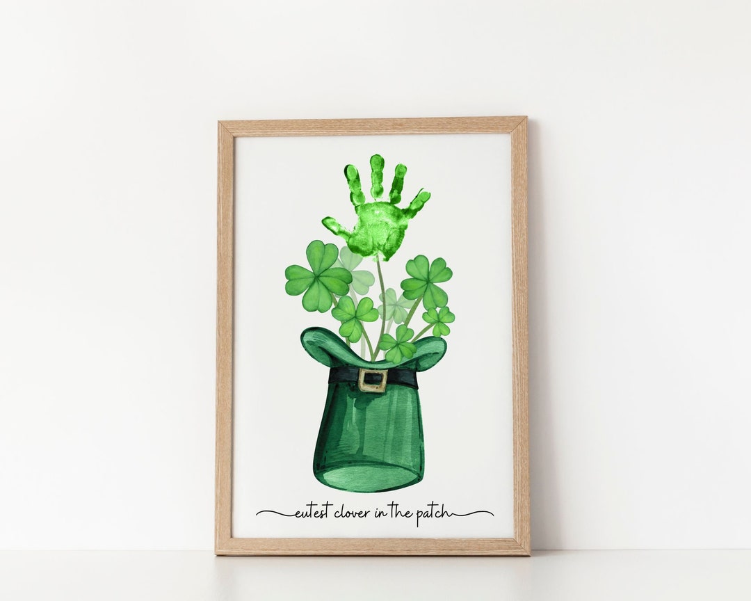 Cutest Clover in the Patch, Clover Shamrock Handprint, St Patrick's Day ...