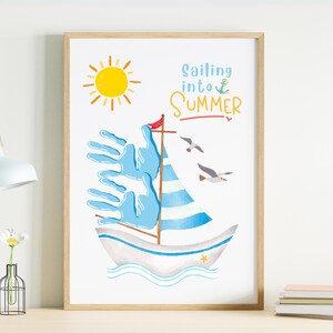 Sailing Into Summer, Summer Printable Craft for Kid, Summer Activity ...