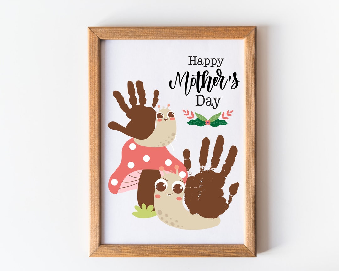Mothers Day Handprint, Snail Handprint Gift, Mother's Day Gift Card ...