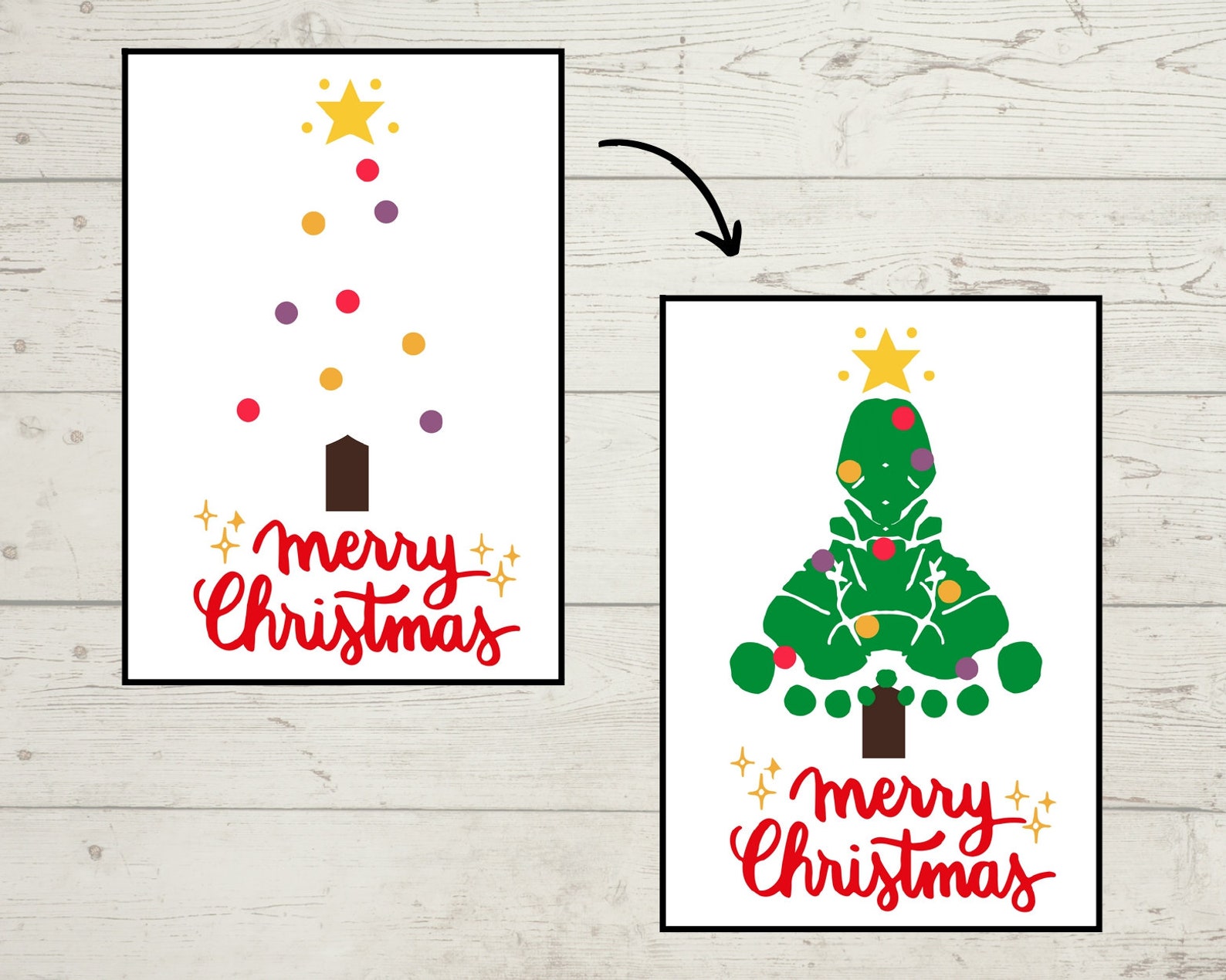 Christmas Handprint/footprint Art Printable Bundle Season - Etsy