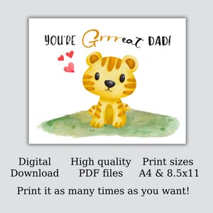 You're Great Dad Handprint Craft, Tiger Handprint, Happy Fathers Day ...