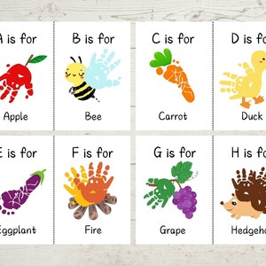 26 Letters Craft, Alphabet Craft, Preschool Activity, DIY Handprint Art ...