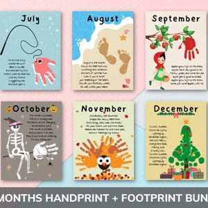 Memory Handprint/footprint Book With Poems, Handprint/footprint Art ...
