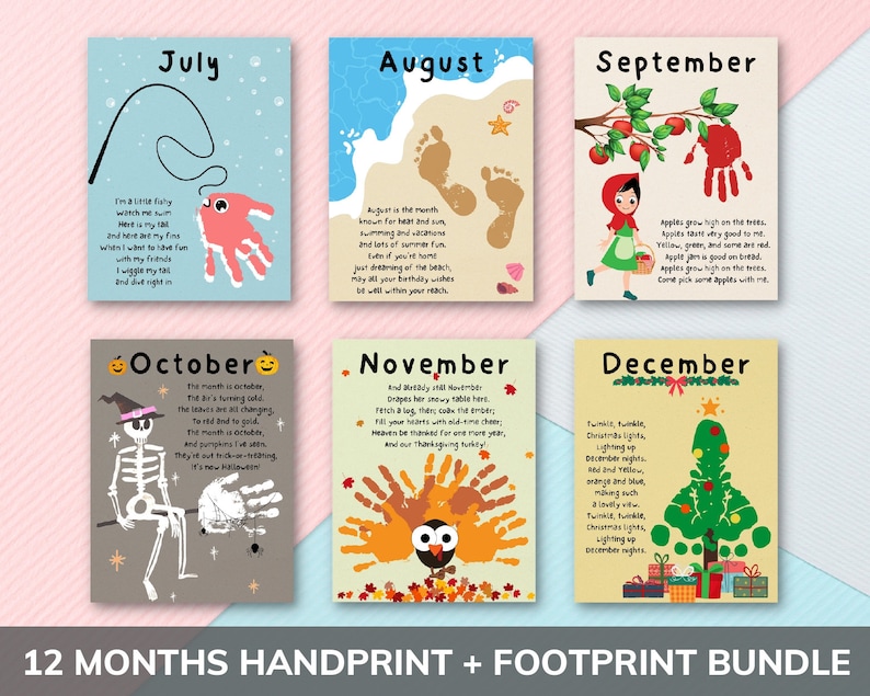 Memory Handprint/footprint Book With Poems, Handprint/footprint Art ...