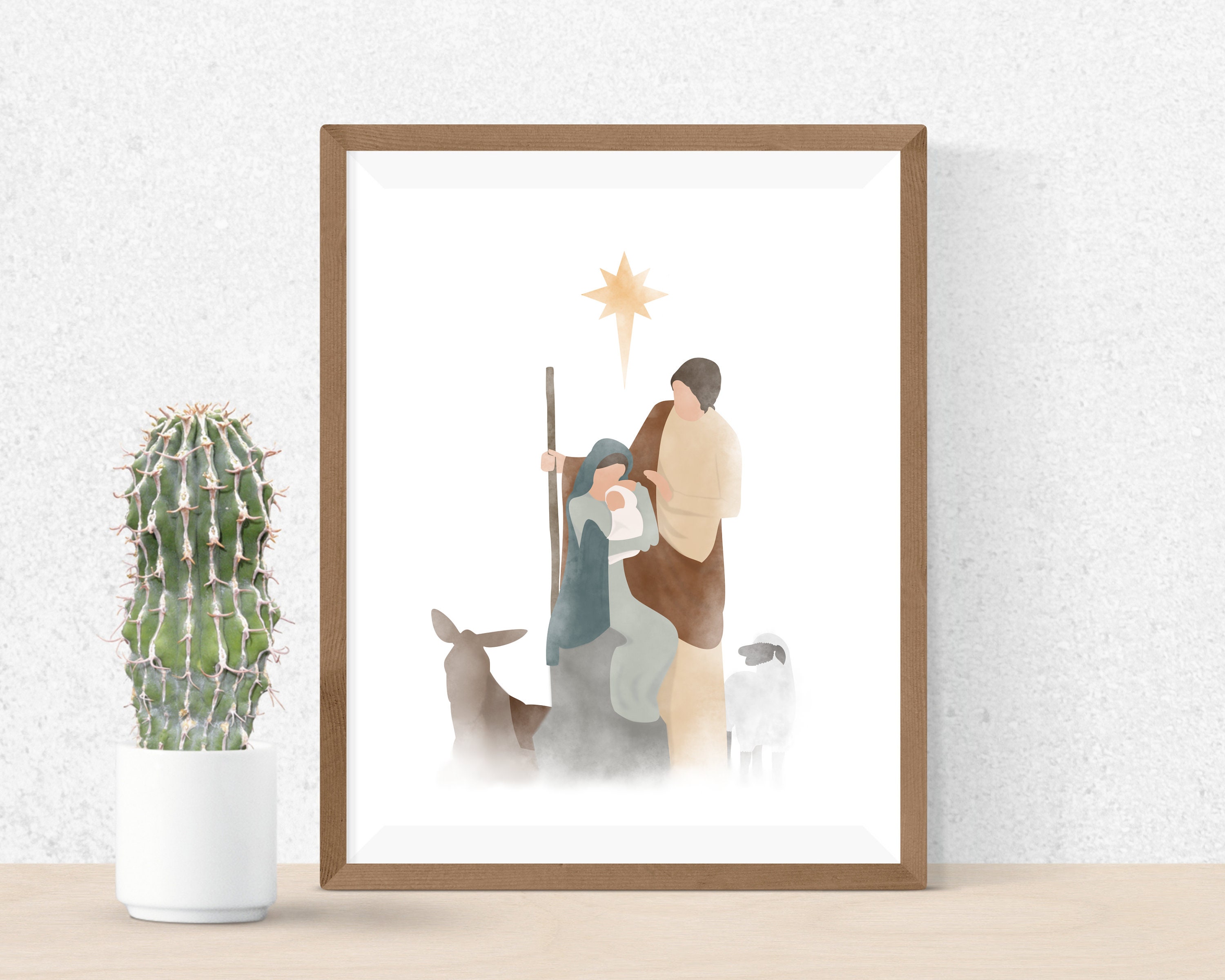 Nativity Scene Art, Nativity Printable, Christmas Jesus Digital ...