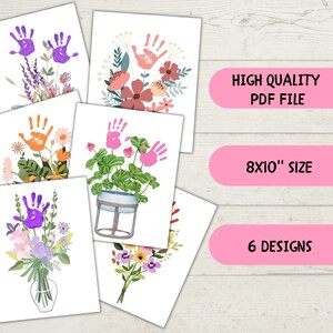 Printable Flower Handprint Craft Bundle, Handprint Craft for Mom ...