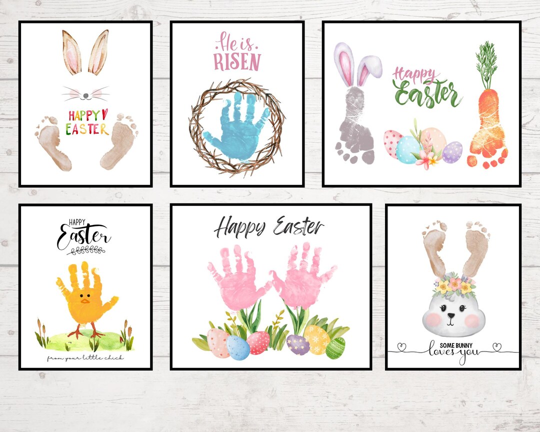 Easter Bunny Handprint Bundle, Easter Handprint Art, Toddler Handprint ...