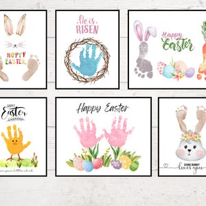 Easter Bunny Handprint Bundle, Easter Handprint Art, Toddler Handprint ...