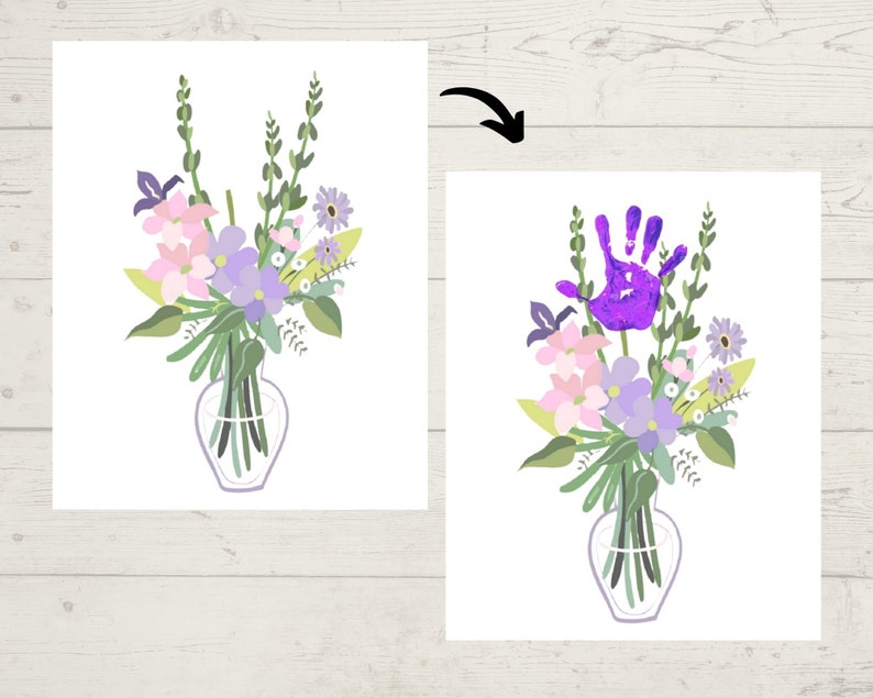 Printable Flower Handprint Craft Bundle Handprint Craft for - Etsy