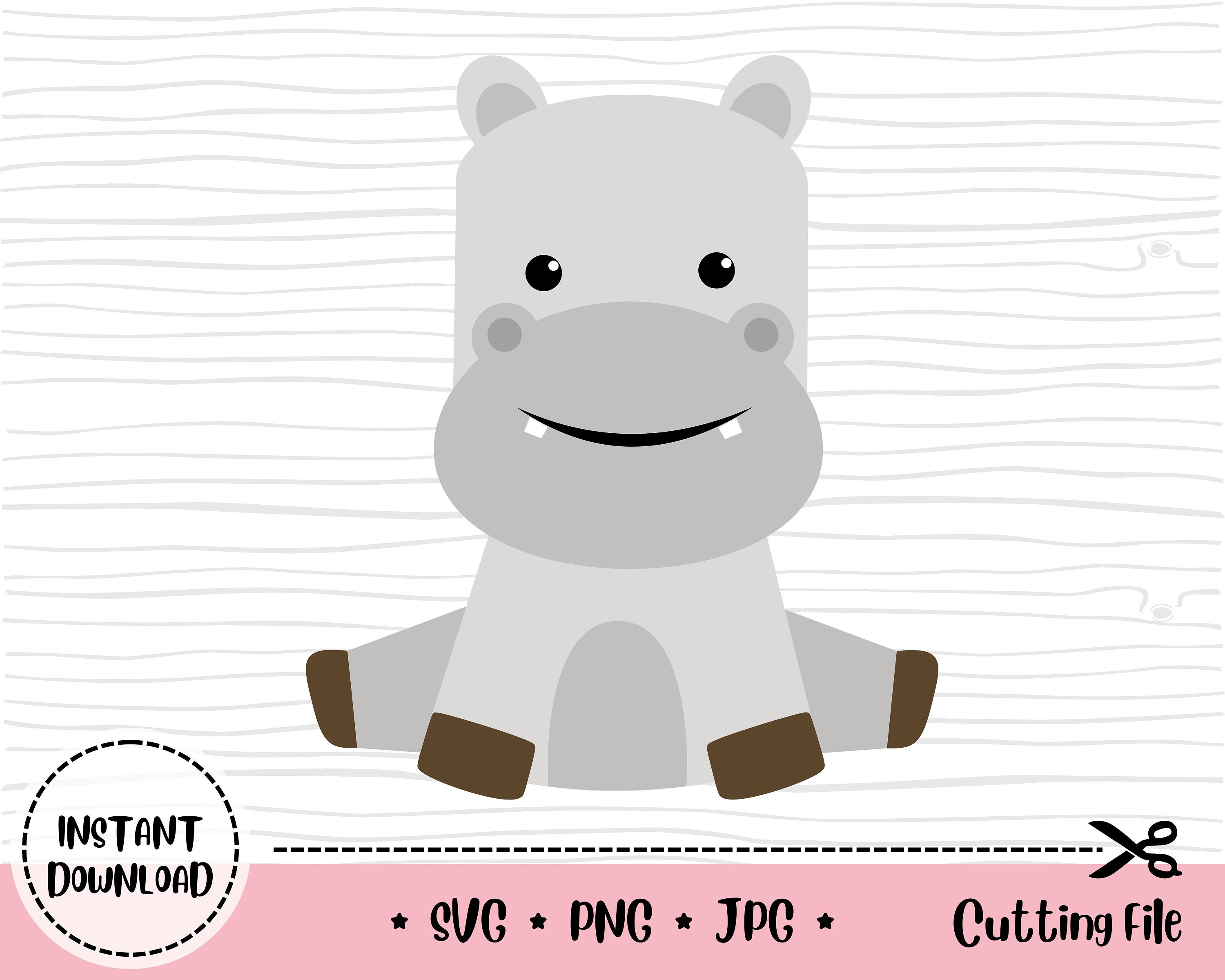 Sweet Hippo Cute Hippo Svg Safari Animal Svg Cricut - Etsy