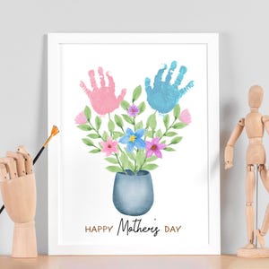 Mother's Day Flower Pot Handprint, Flower Handprint Art Craft, Mothers ...