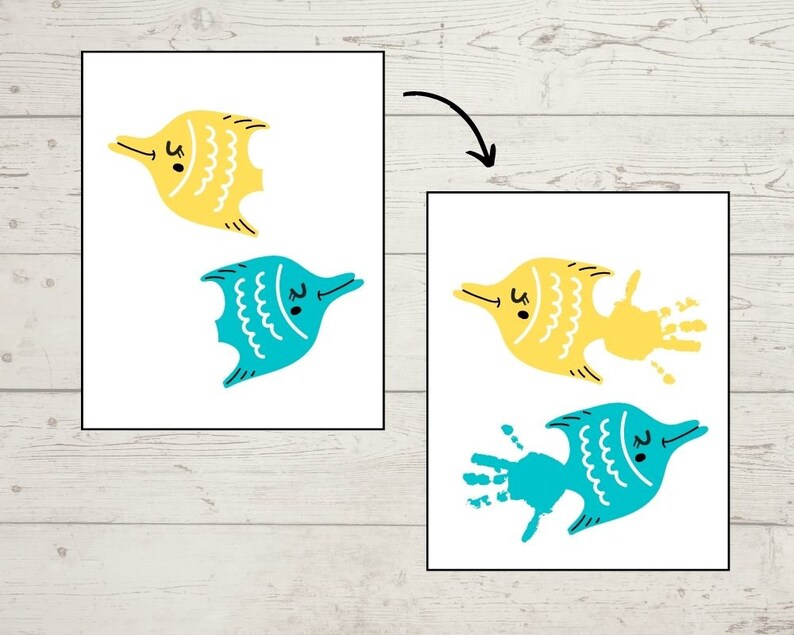 Sea Animals Handprint Craft Bundle Printable Summer - Etsy